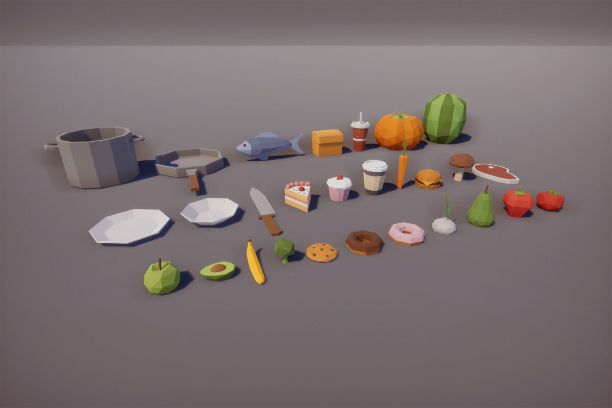 Low Poly Food Lite - Just Create Studios