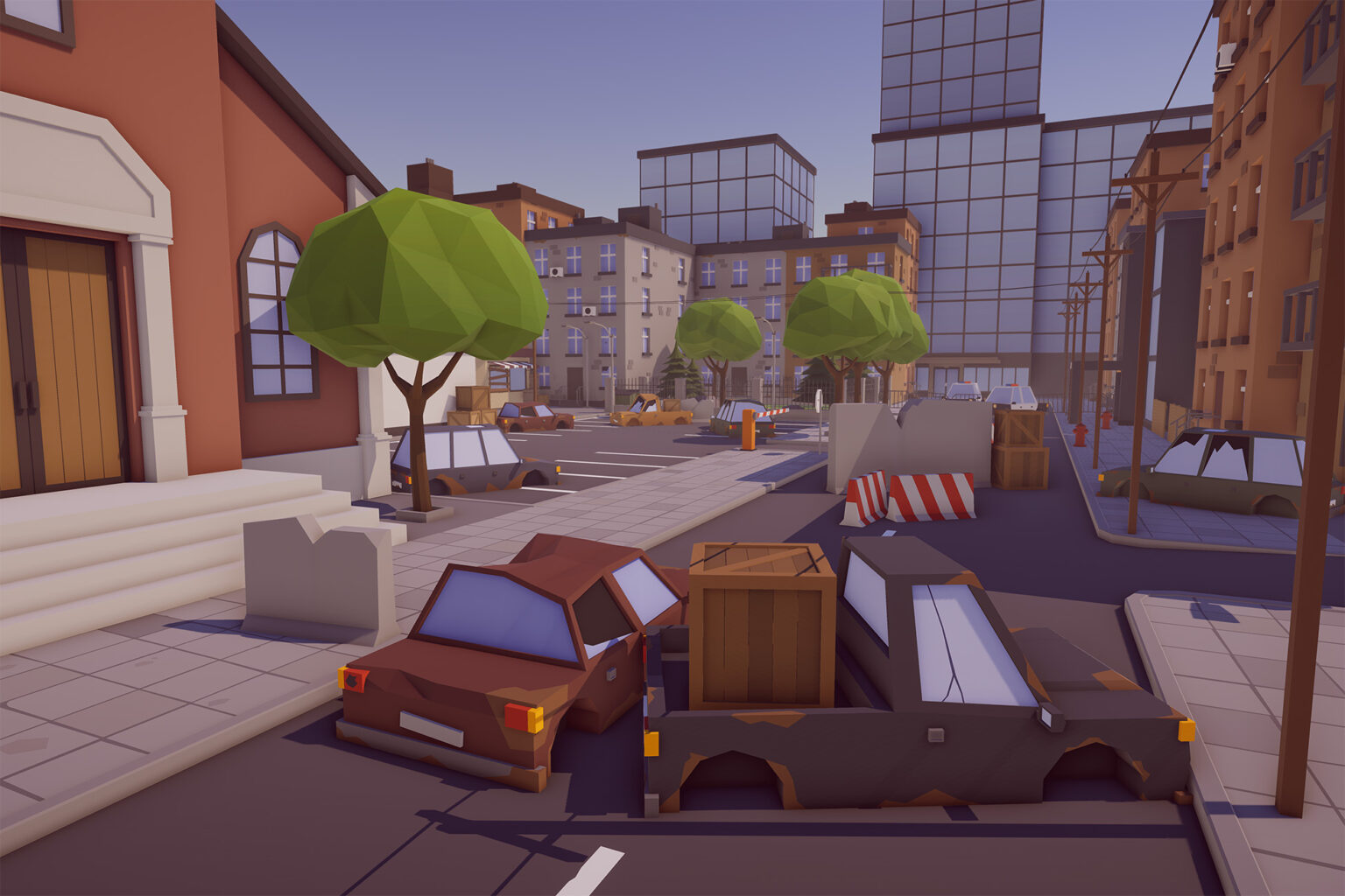 Low Poly FPS Map Vol1 - City Shooter Map - Just Create Studios